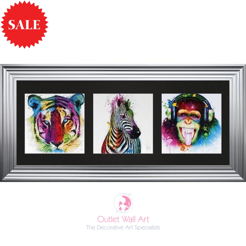 Patrice Murciano Triptych Animals Wall Art 115cm 55cm | Outlet Wall Art